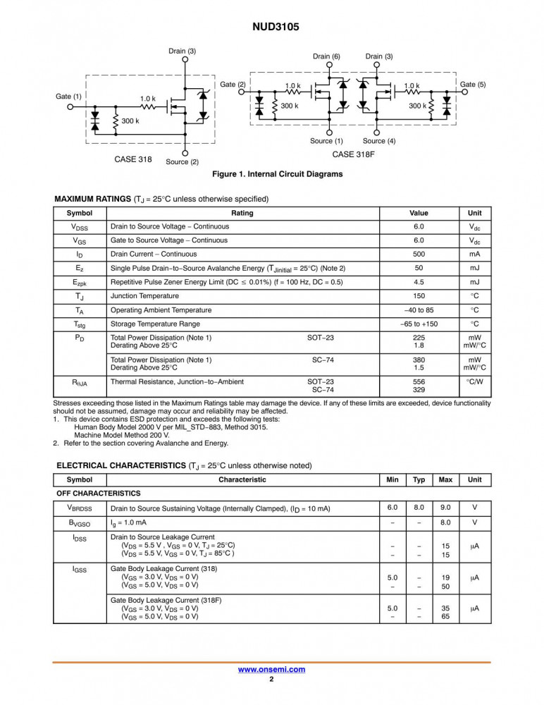 NUD3105 datasheet page 2