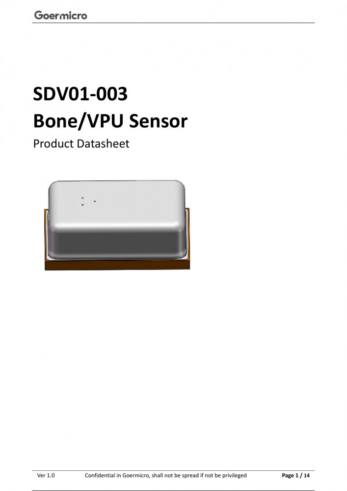 SDV01-003 datasheet page 1