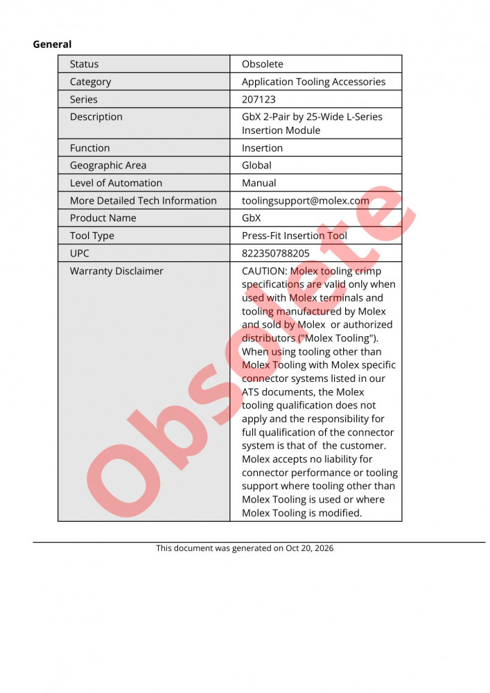 Molex 622022470 tooling document page 2