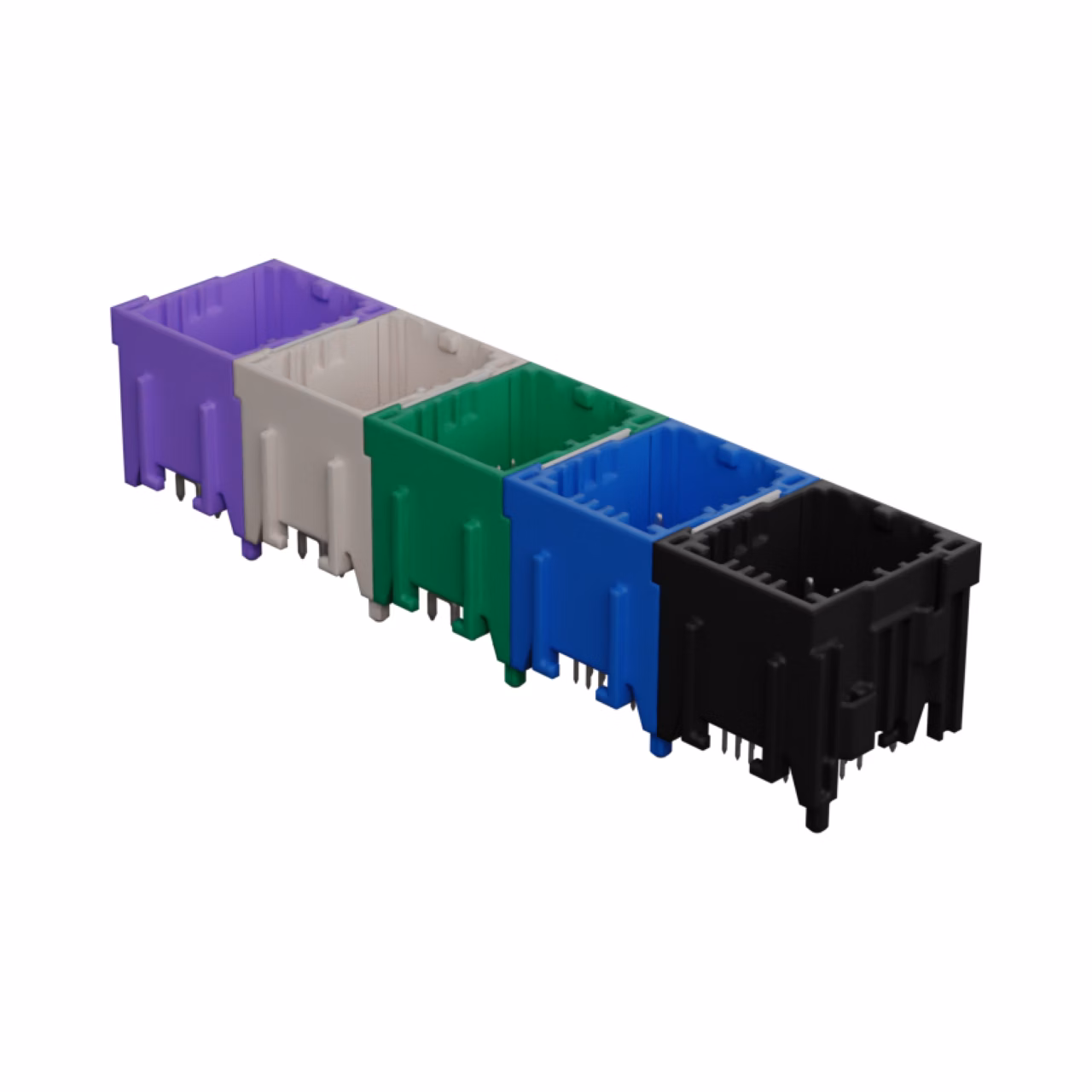stAK50h 5 Bay Vertical Hybrid Header, 126 Circuits, Bay 1: 12 Circuits/Key 3/Purple; Bay 2: 25 Circuits/Key 2/Gray; Bay 3: 25 Circuits/Key 1/Green; Bay 4: 32 Circuits/Key 2/Blue; Bay 5: 32 Circuits/Key 1/Black; Tube for sale