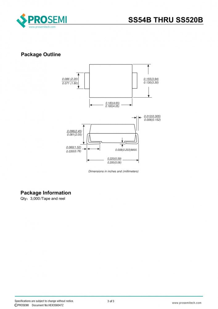 SS54B datasheet page 3
