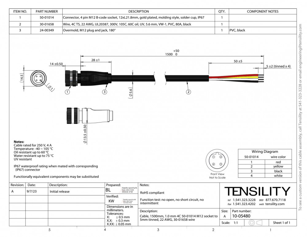Tensility International 10-05480 product drawing