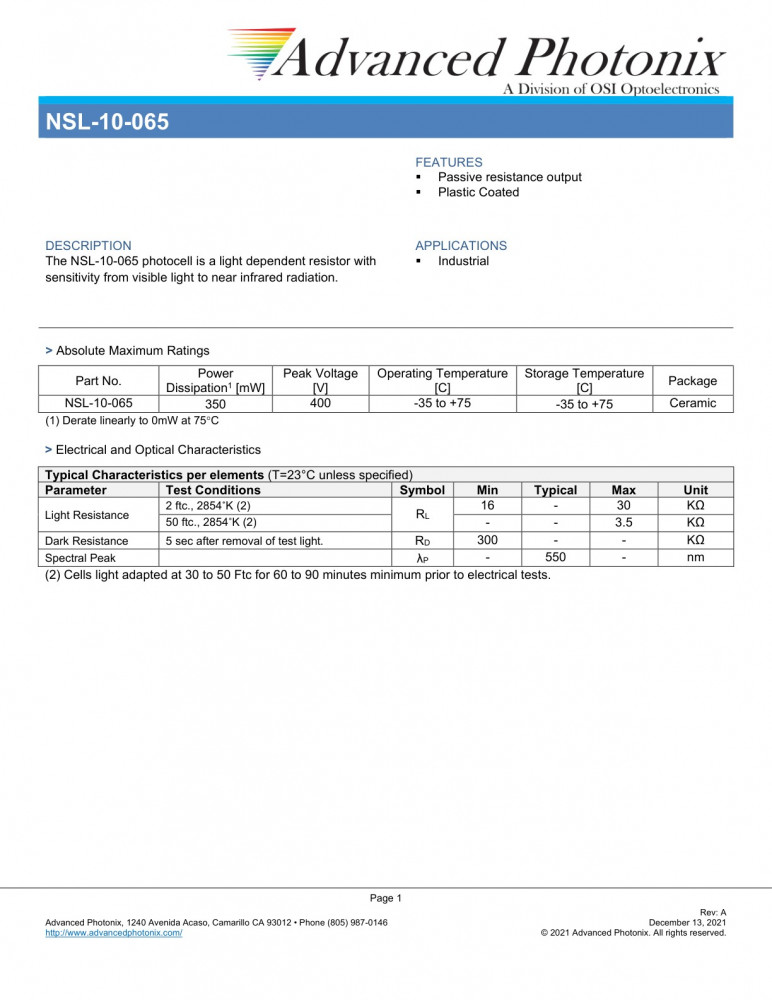 NSL-10-065 technical document image, page 1
