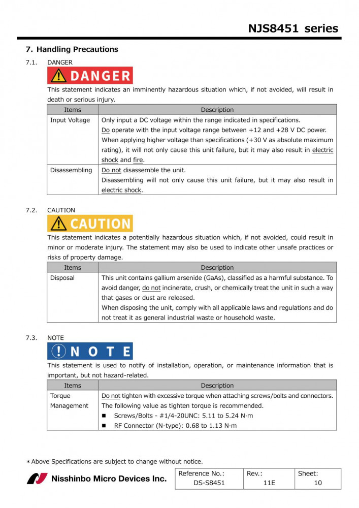 NJS8451 series datasheet, page 10
