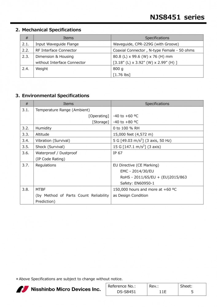 NJS8451 series datasheet, page 5