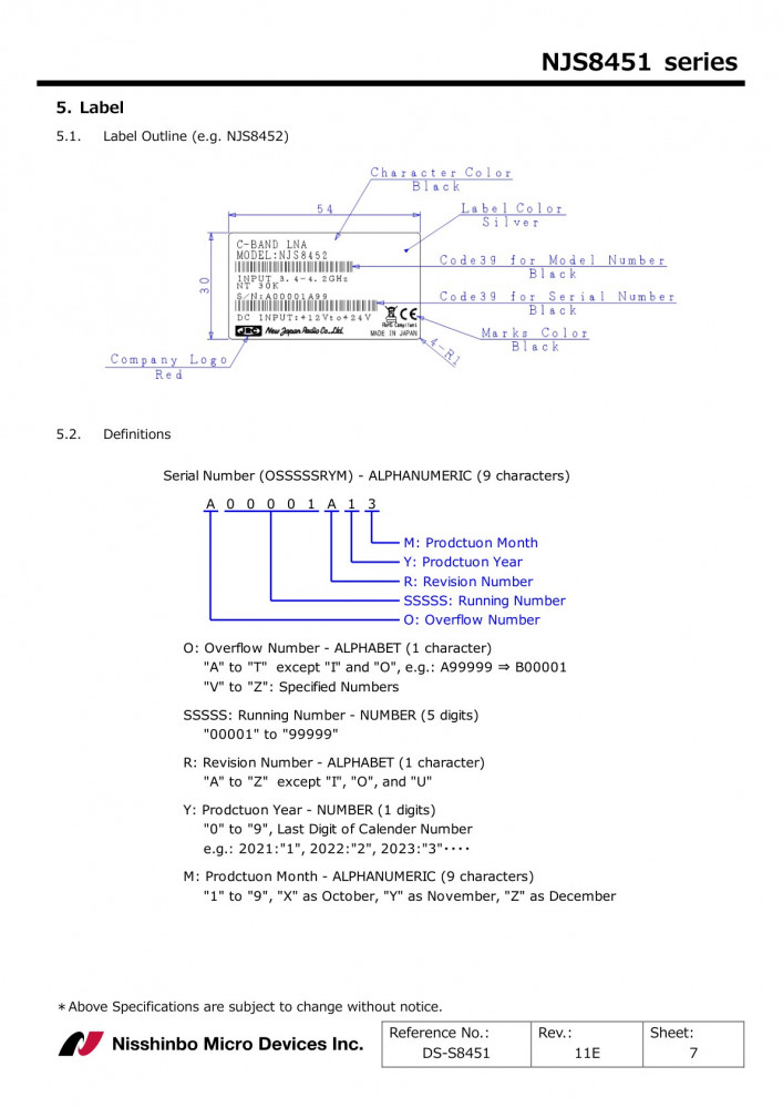 NJS8451 series datasheet, page 7