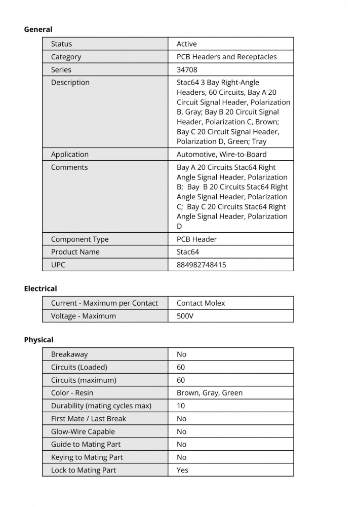 Technical document image 2 for MOLEX 347083098