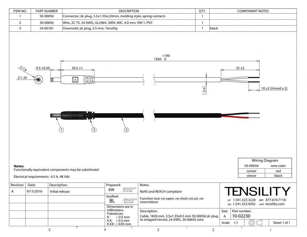 Tensility International 10-02230 product drawing