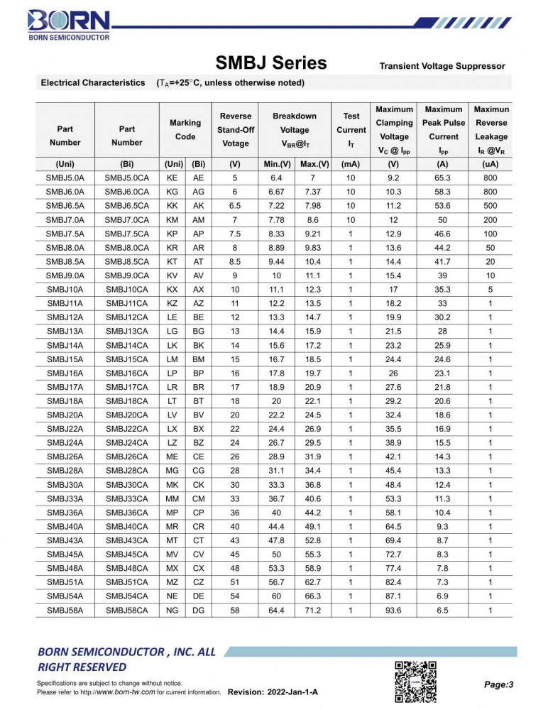 SMBJ18A datasheet page 3