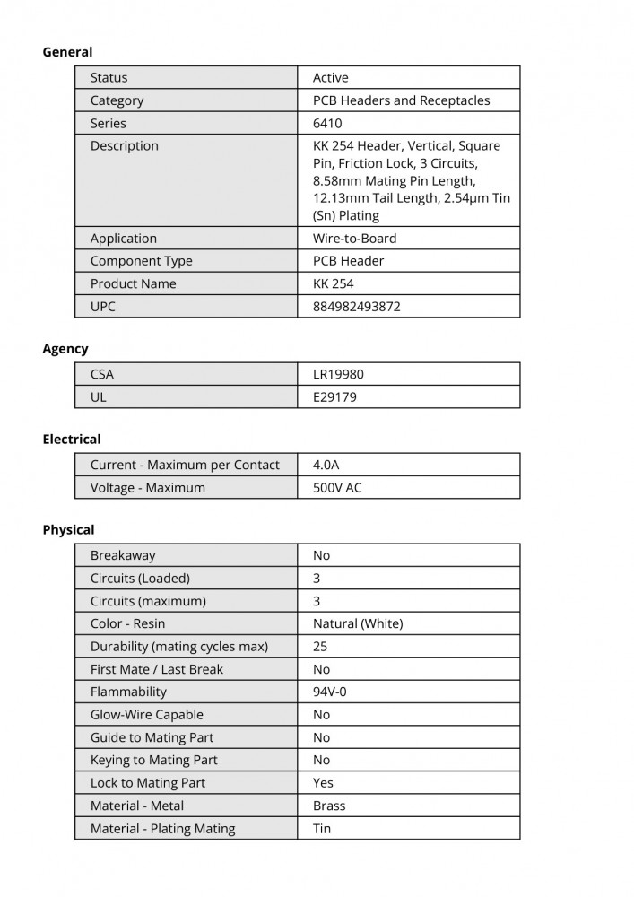 MOLEX 26013195 product document image, page 2