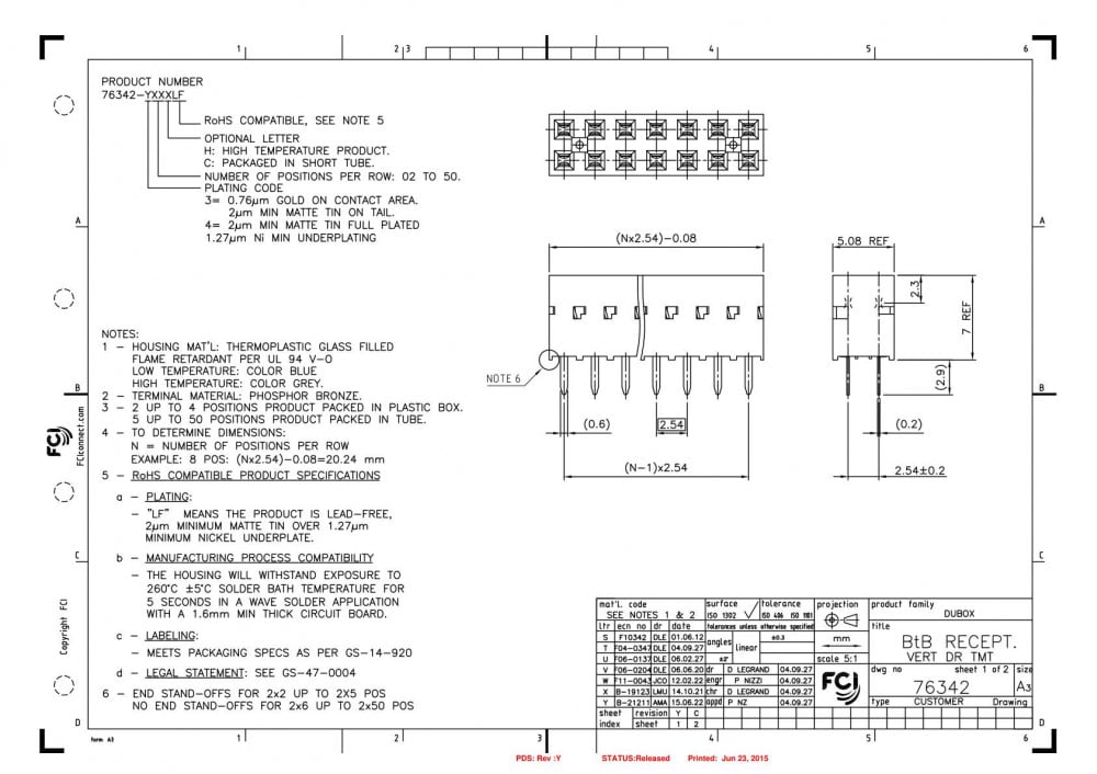 Amphenol 76342-315LF drawing page 1
