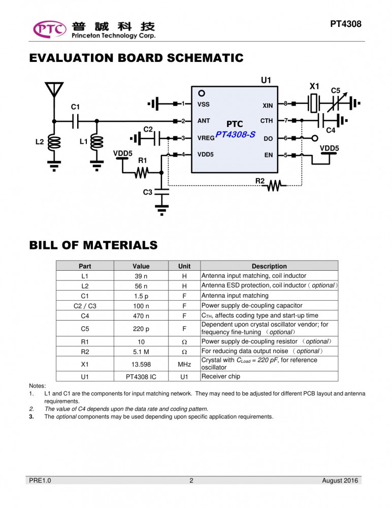 PT4308 datasheet page 2