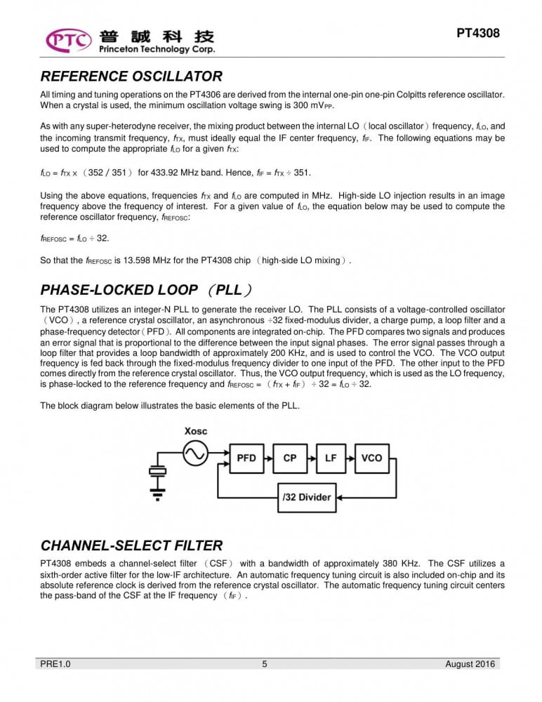 PT4308 datasheet page 5
