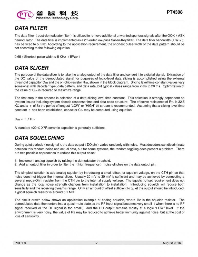 PT4308 datasheet page 7