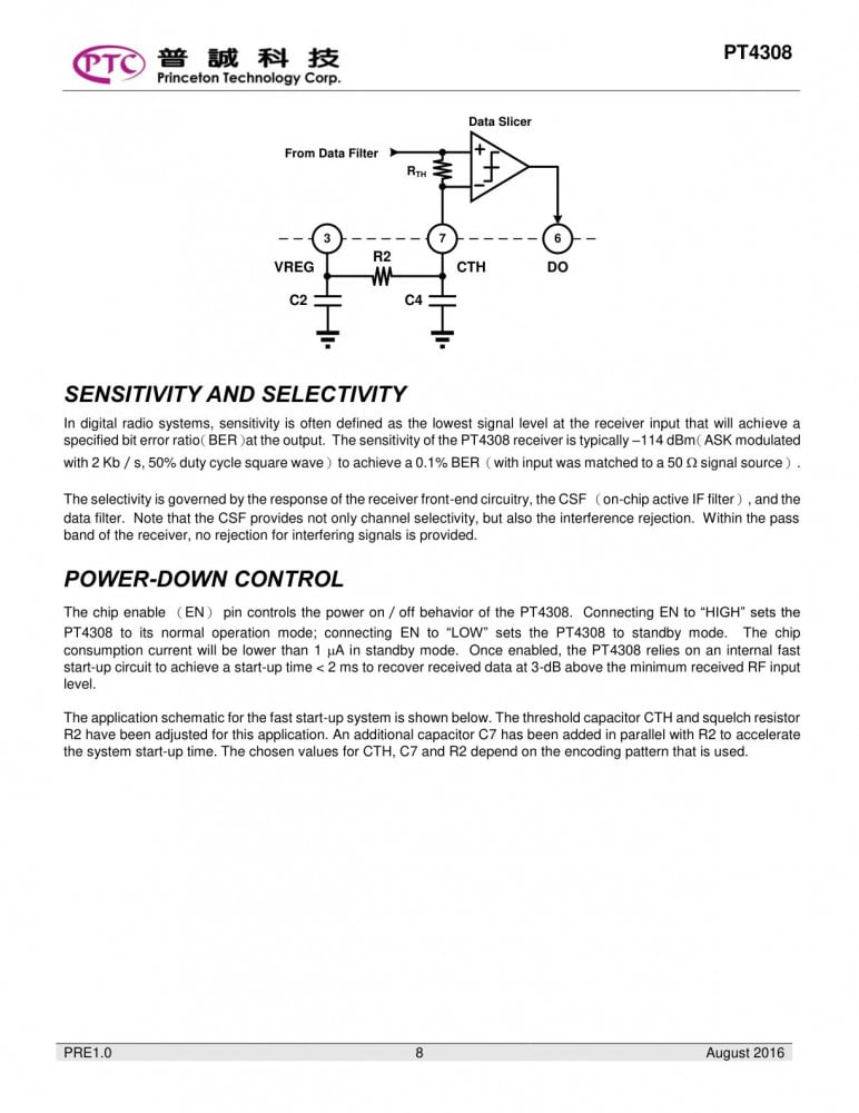 PT4308 datasheet page 8