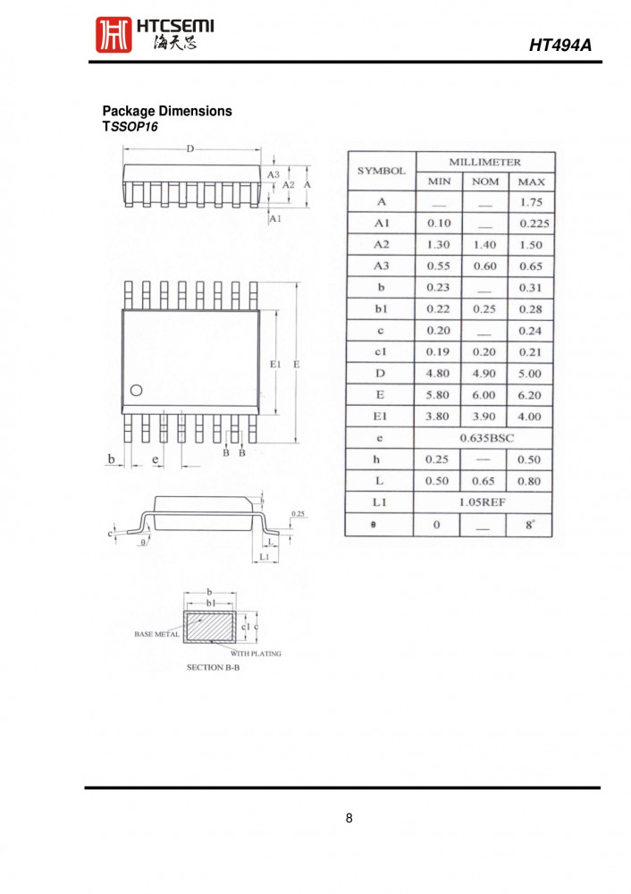 HT494ARTZ datasheet page 8