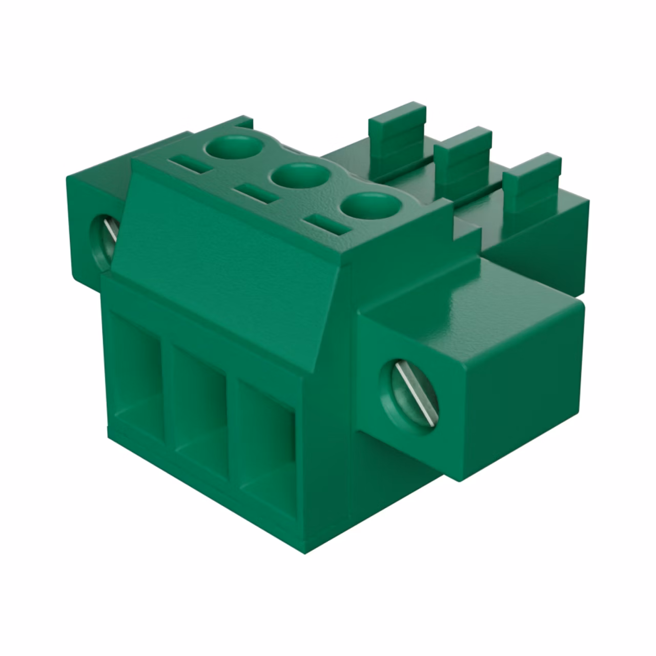 3.50mm Pitch Eurostyle Horizontal Plug, with Retention Screws, Green Housing, 3 Circuits for sale