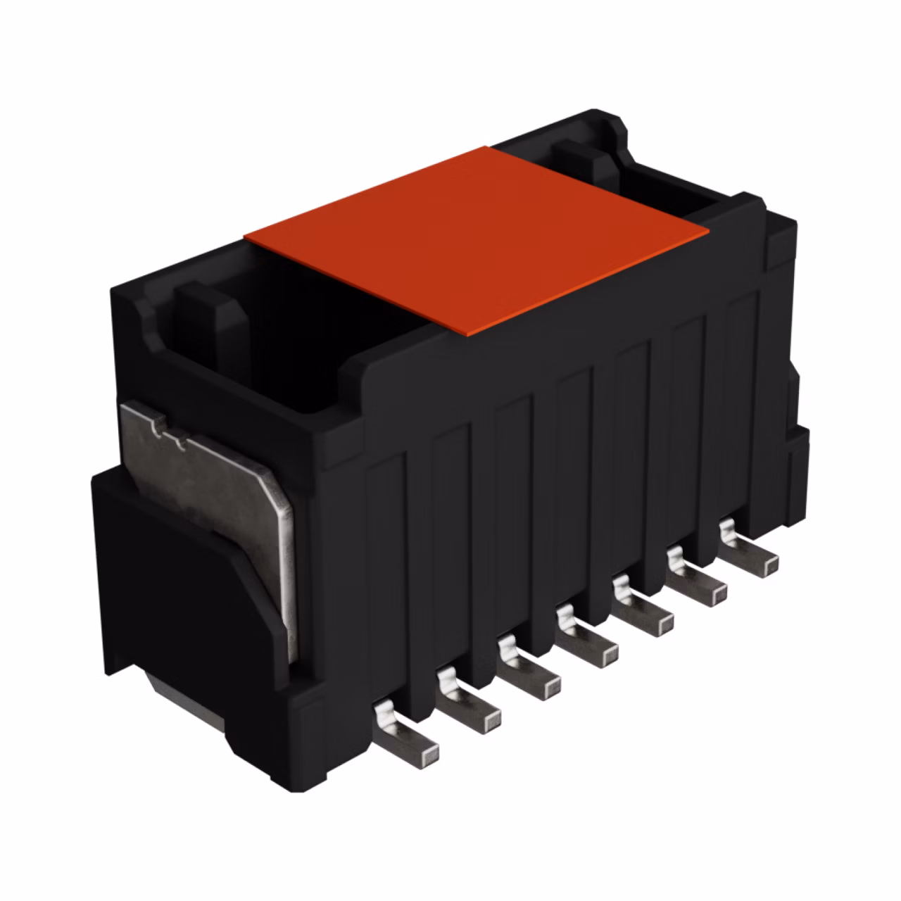 Micro-One Wire-to-Board Header, Vertical, 2.00mm Pitch, Single Row, Glow-Wire Capable, Surface Mount, 7 Circuits, Gold Plating, Black, Potting Capability, with Cover Tape for sale