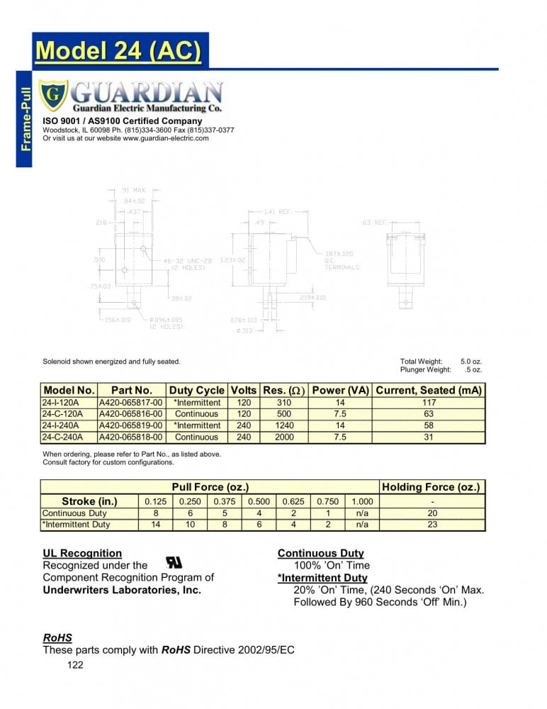 Technical document page 1 for product reference