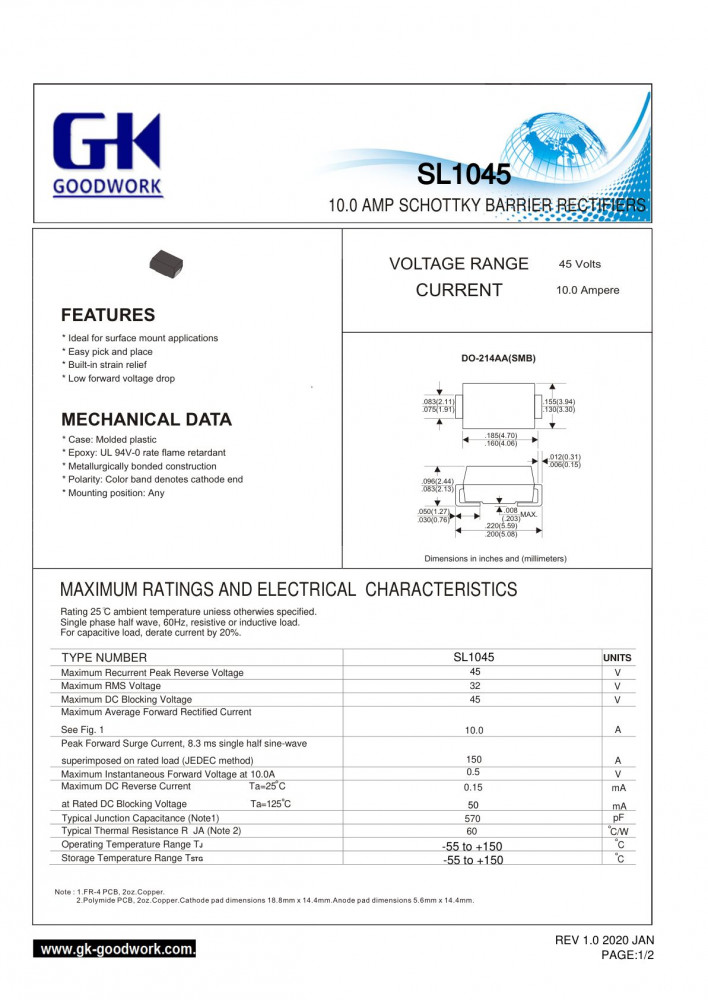 GOODWORK SL1045 datasheet page 1