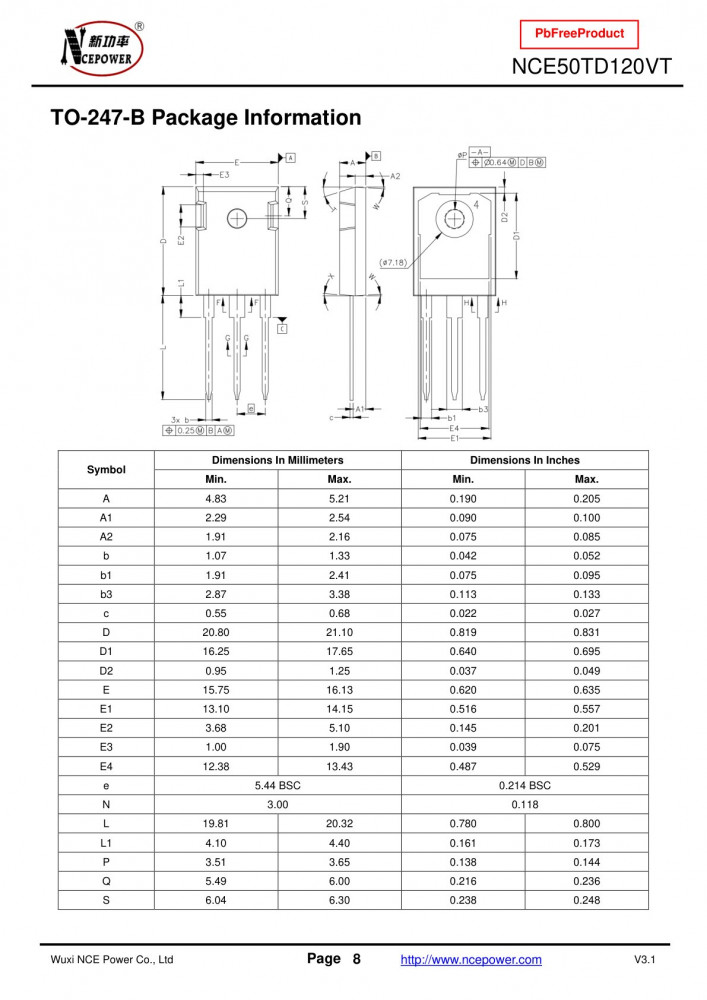 NCE50TD120VT datasheet page 8