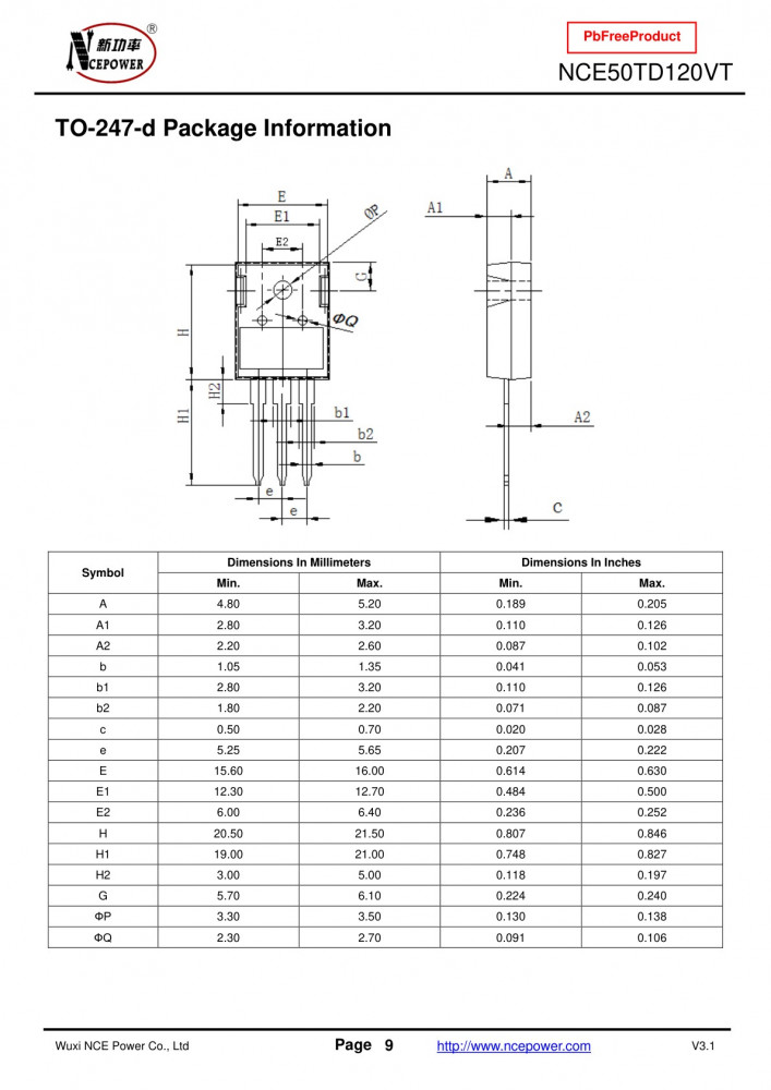 NCE50TD120VT datasheet page 9