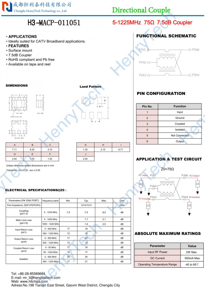 H3-MACP-011051 technical datasheet page 1
