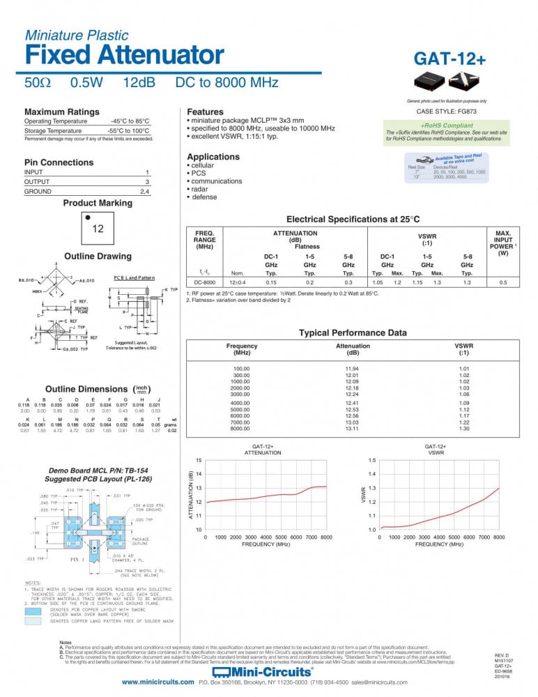 GAT-12+ technical document page