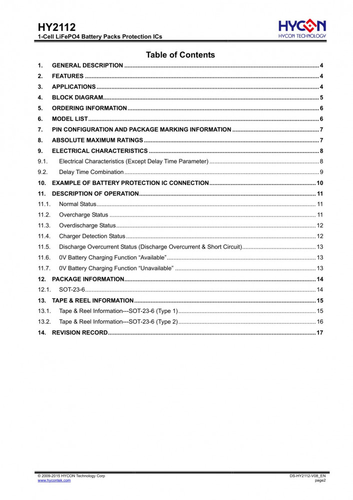 HY2112 datasheet page 2