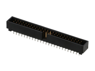 2.54mm Pitch C-Grid Header, Low Profile, Dual Row, Vertical, Shrouded, 50 Circuits, 0.38µm Gold (Au) Selective Plating, Tray for sale