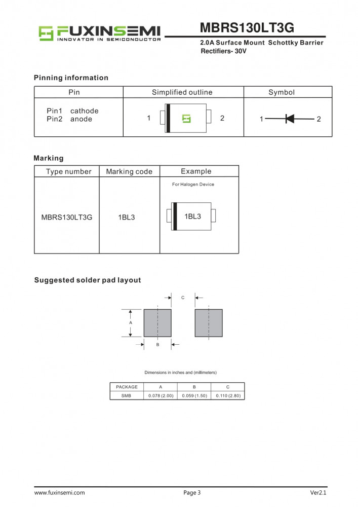 MBRS130LT3G-F datasheet page 3