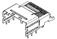 iPass I/O Surface Mount Receptacle, Right-Angle, Internal Assembly with Shell, 36 Circuit, 0.38µm Gold (Au), Through Hole Option, Tail Length 3.18mm, Universal Key for sale