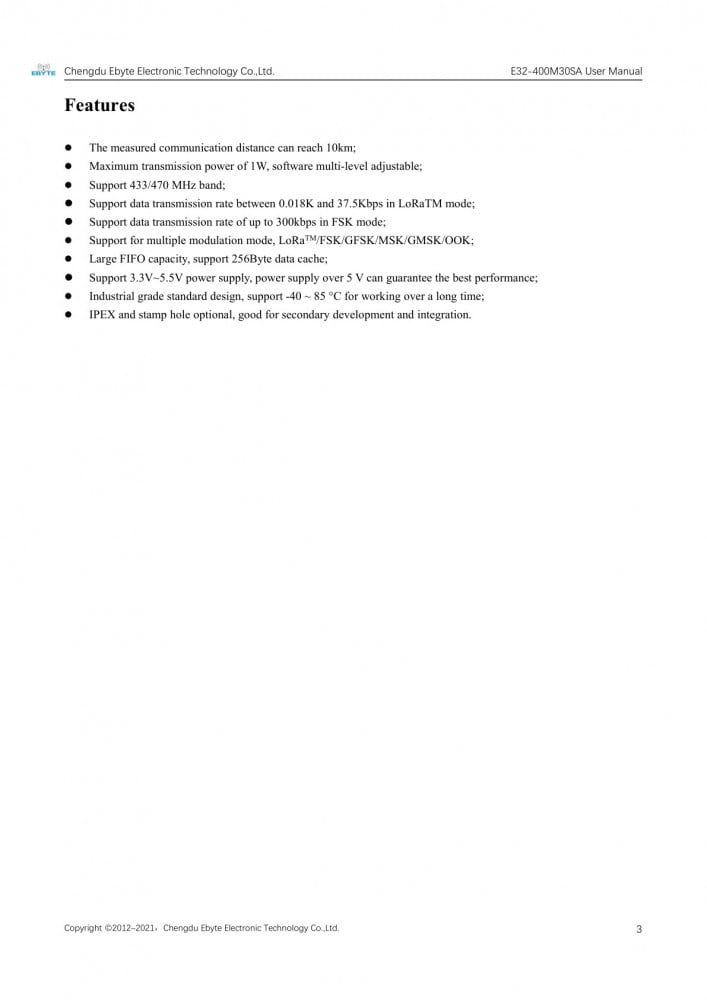 E32-400M30S datasheet page 4