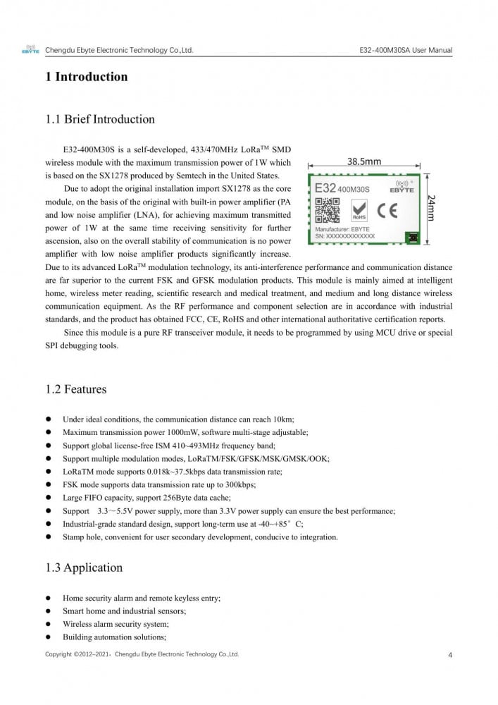 E32-400M30S datasheet page 5