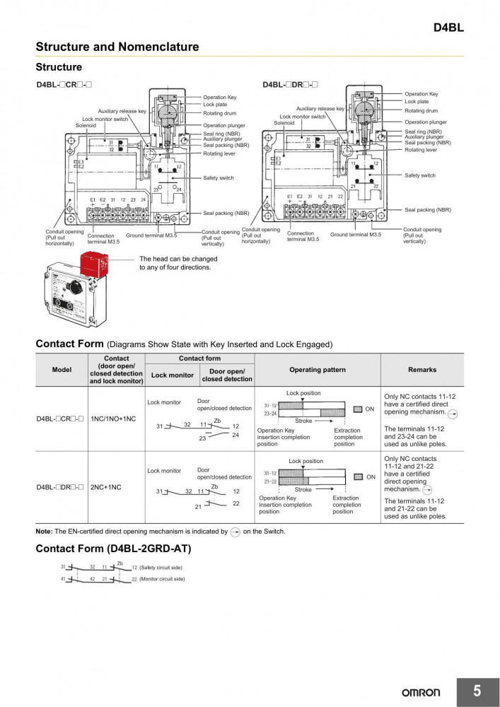 OMRON D4BL document page 5
