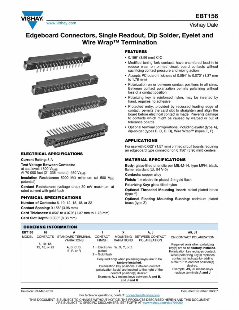 EBT156-10B1W datasheet page 1