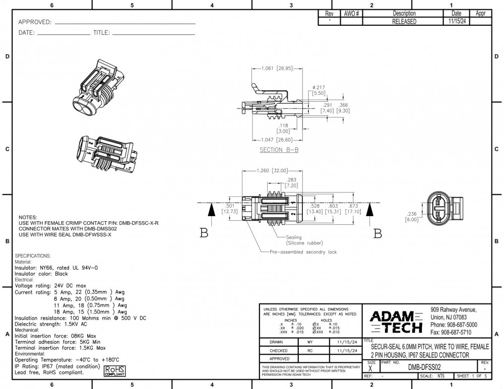 ADAM TECH DMB-DFSS03 drawing page 1