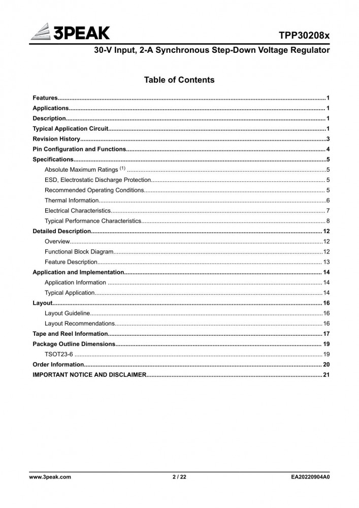 TPP302080-T6TR technical document page 2