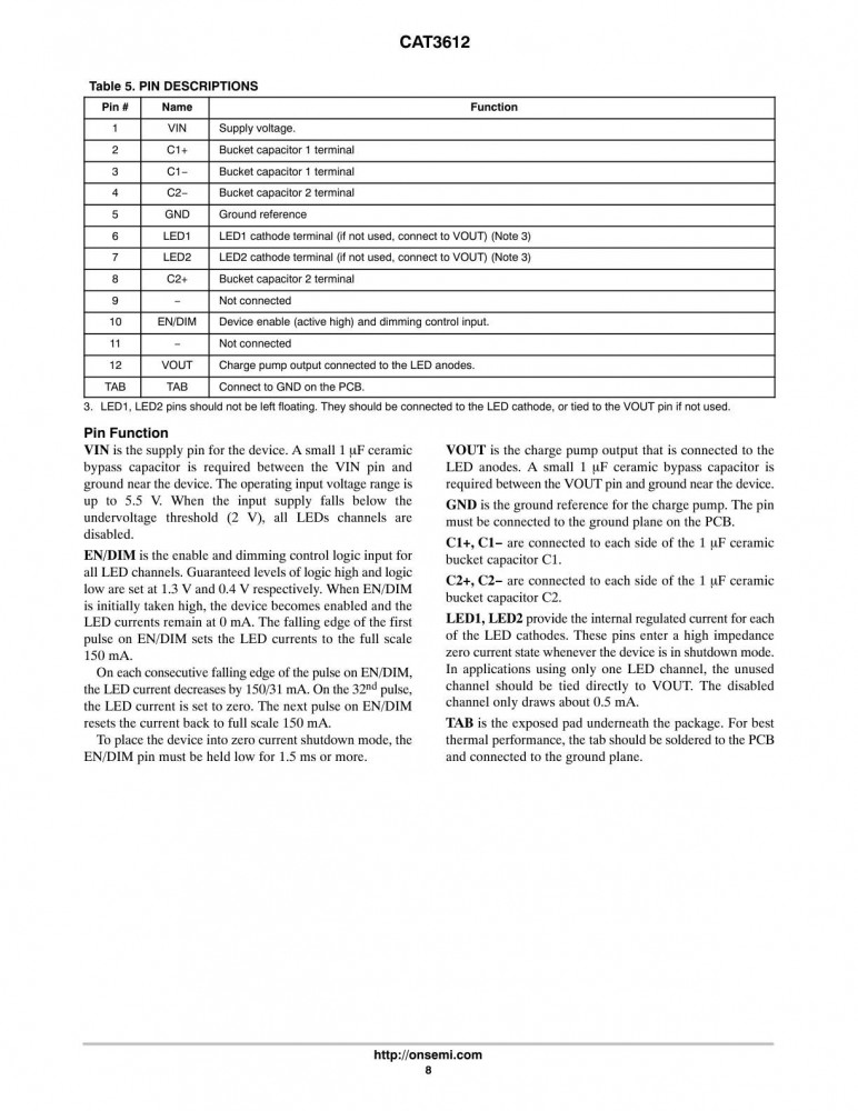 CAT3612 datasheet page 8