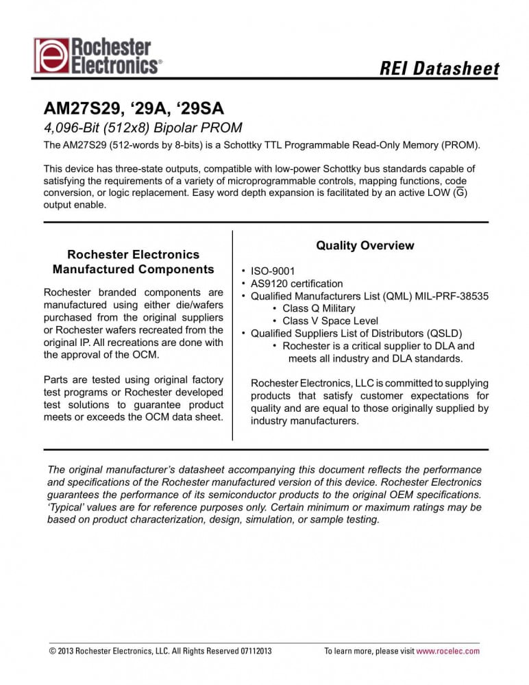 27S29APC datasheet page 1