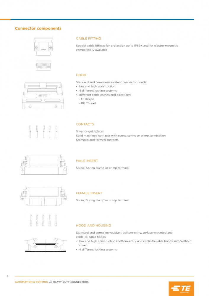 TE Heavy Duty Connector catalog page 8