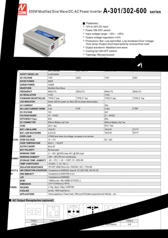 A302-600-F3 product document, page 1