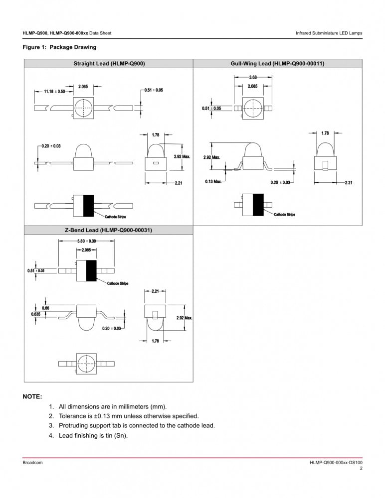 HLMP-Q900-00031 datasheet page 2