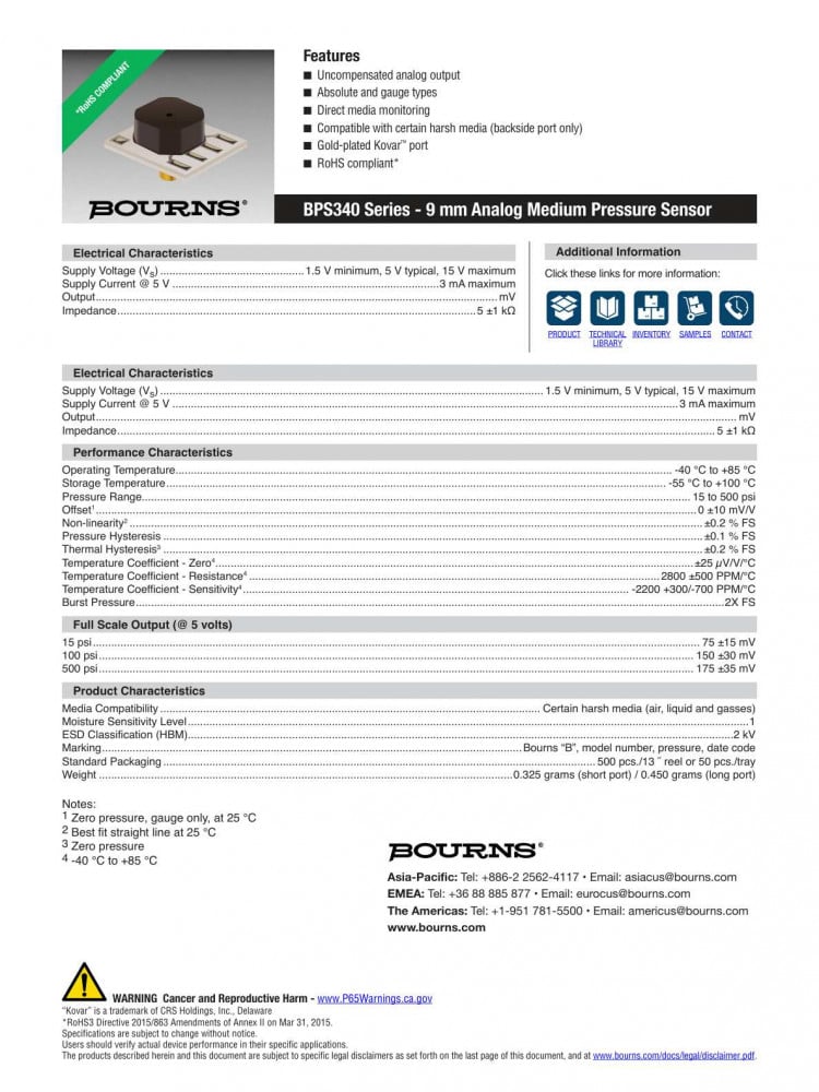 BPS340 datasheet page 1