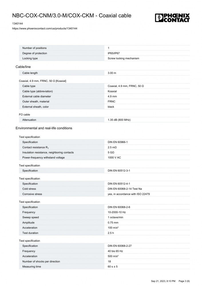 Phoenix Contact 1340144 technical document page 3
