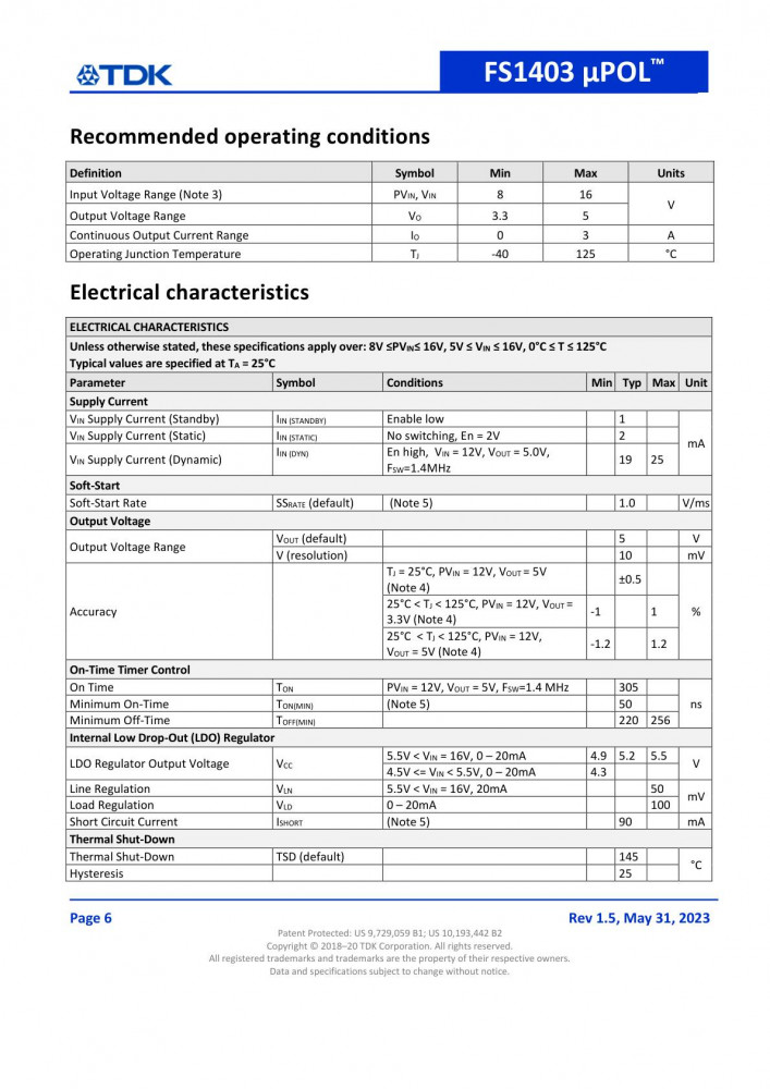 FS1403 datasheet page 6