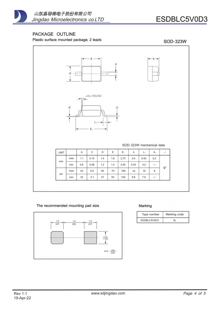 ESDBLC5V0D3 datasheet page 4