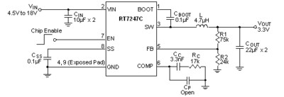 RT7243 - 6A, 18V, Synchronous Step-Down Converter