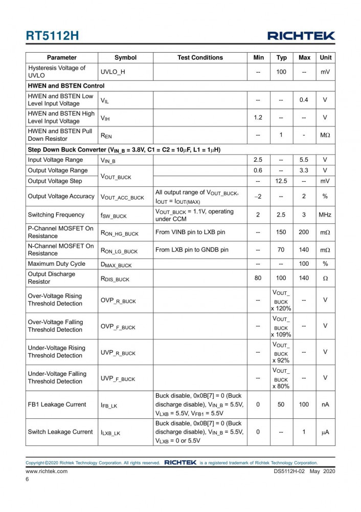 RT5112H technical document page 6