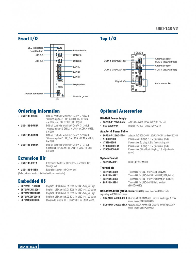 UNO-148 V2 product document page 3